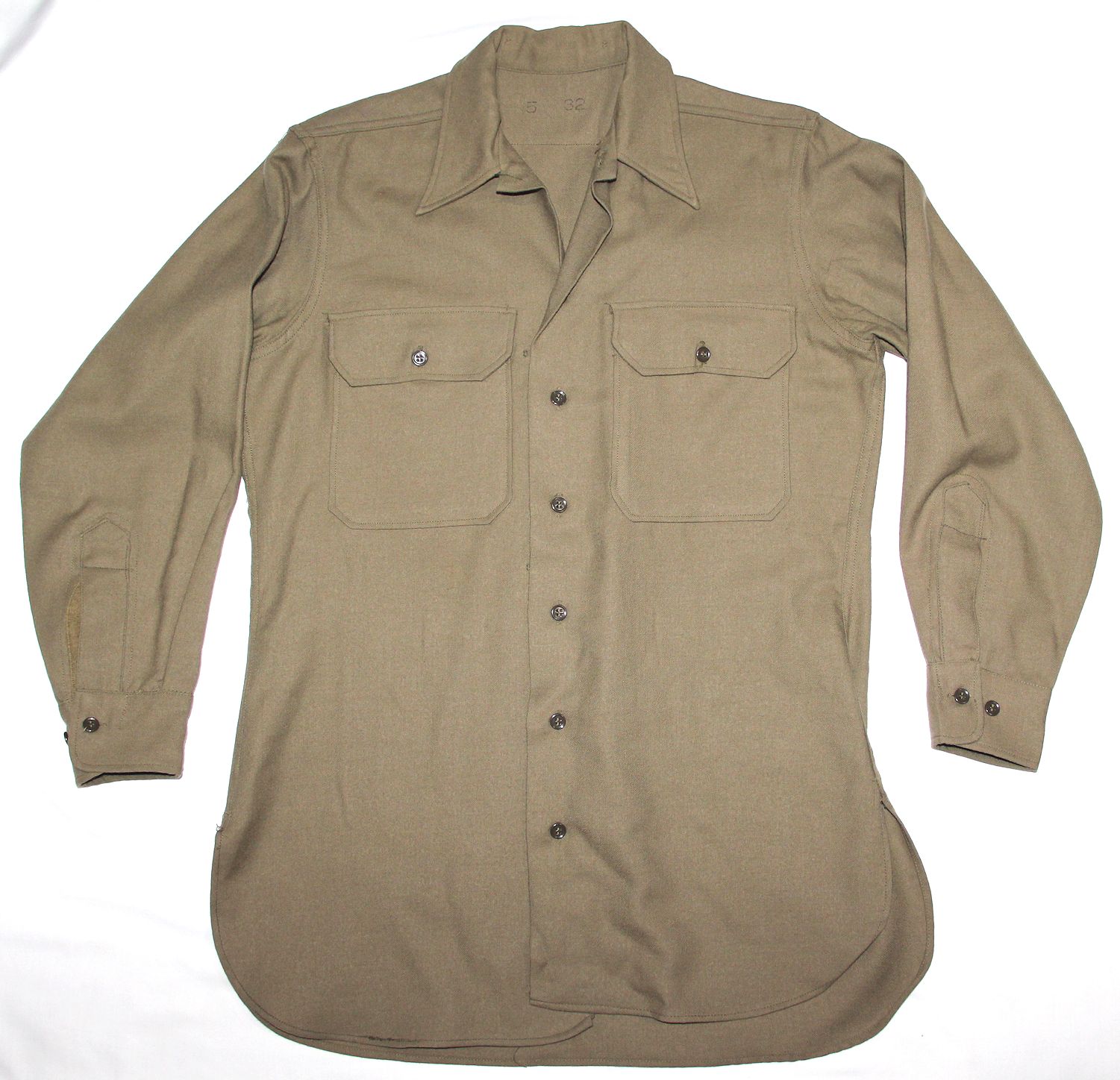 D078. WWII WOOL FLANNEL COMBAT FIELD SHIRT - B & B Militaria