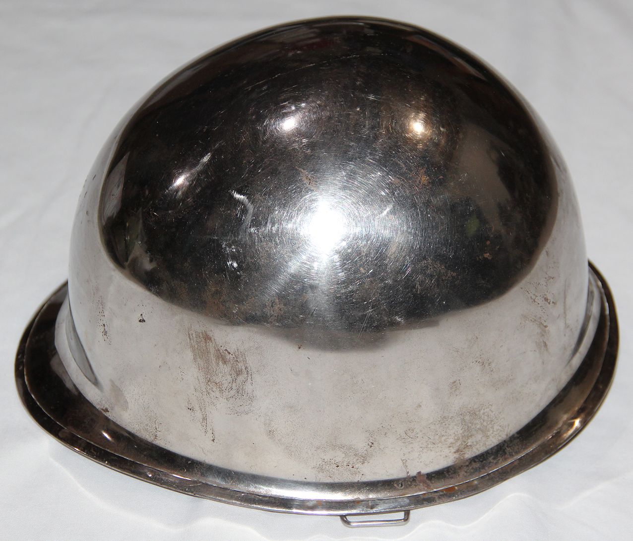 C084. WWII SCHLUETER FRONT SEAM SWIVEL LOOP CHROME PARADE HELMET - B ...