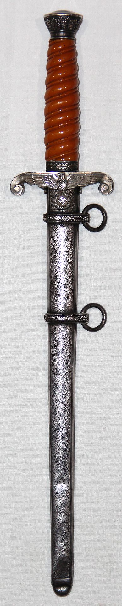 N005. WWII GERMAN ARMY OFFICERS DAGGER W/ SCABBARD, ALCOSO - B & B ...