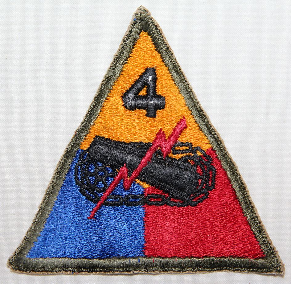 G094. WWII 4TH ARMORED DIVISION PATCH - B & B Militaria