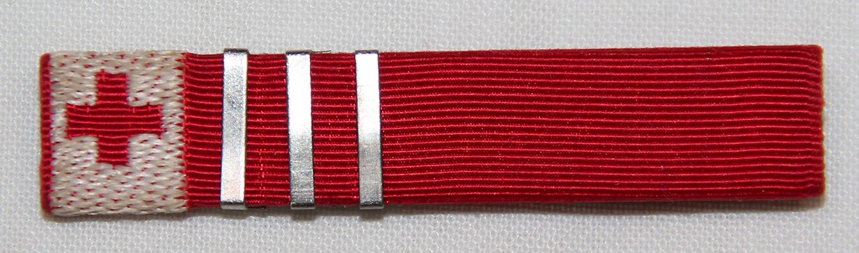 I035. WWII AMERICAN RED CROSS SERVICE RIBBON WITH 1500 VOLUNTEER HOURS ...