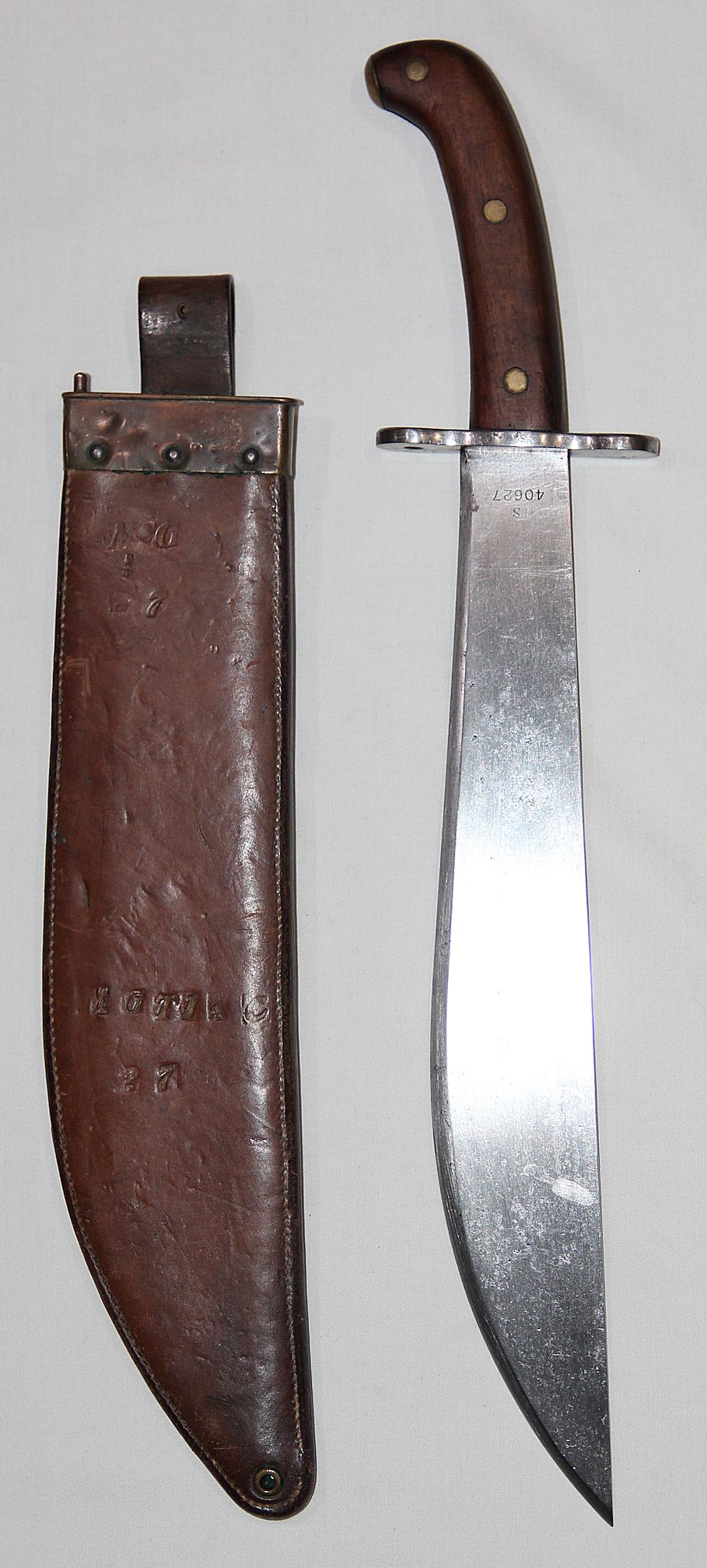 B312. WWI MODEL 1909 BOLO WITH UNIT MARKED SCABBARD - B & B Militaria