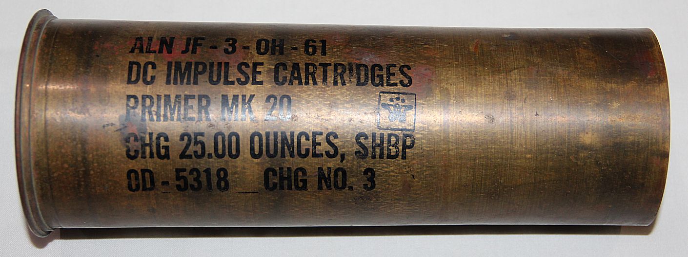 E414. RARE WWII MK5 IMPULSE CARTRIDGE FOR MK6 SINGLE DEPTH CHARGE ...