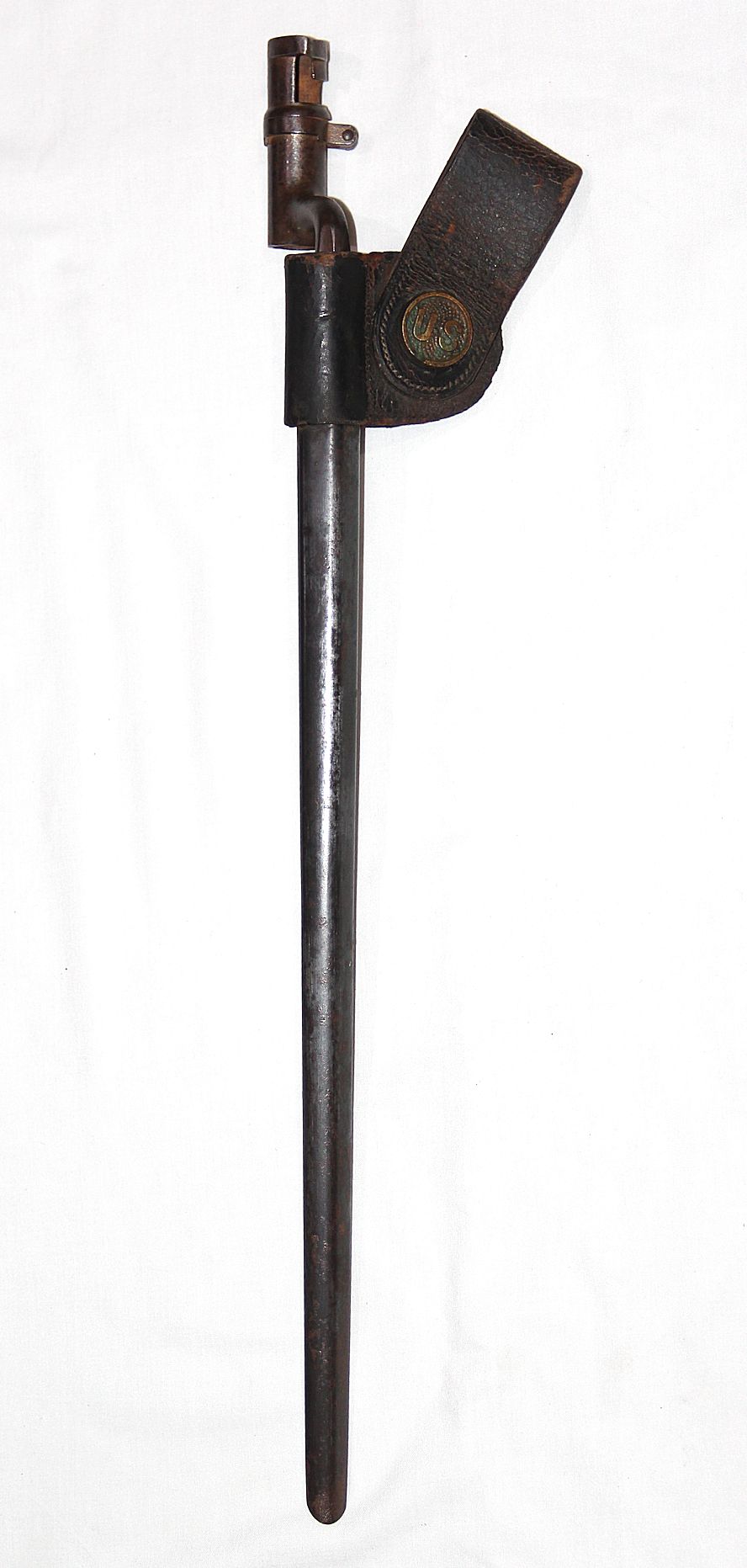 A074. SALTY TRAPDOOR SPRINGFIELD BAYONET AND SCABBARD - B & B Militaria