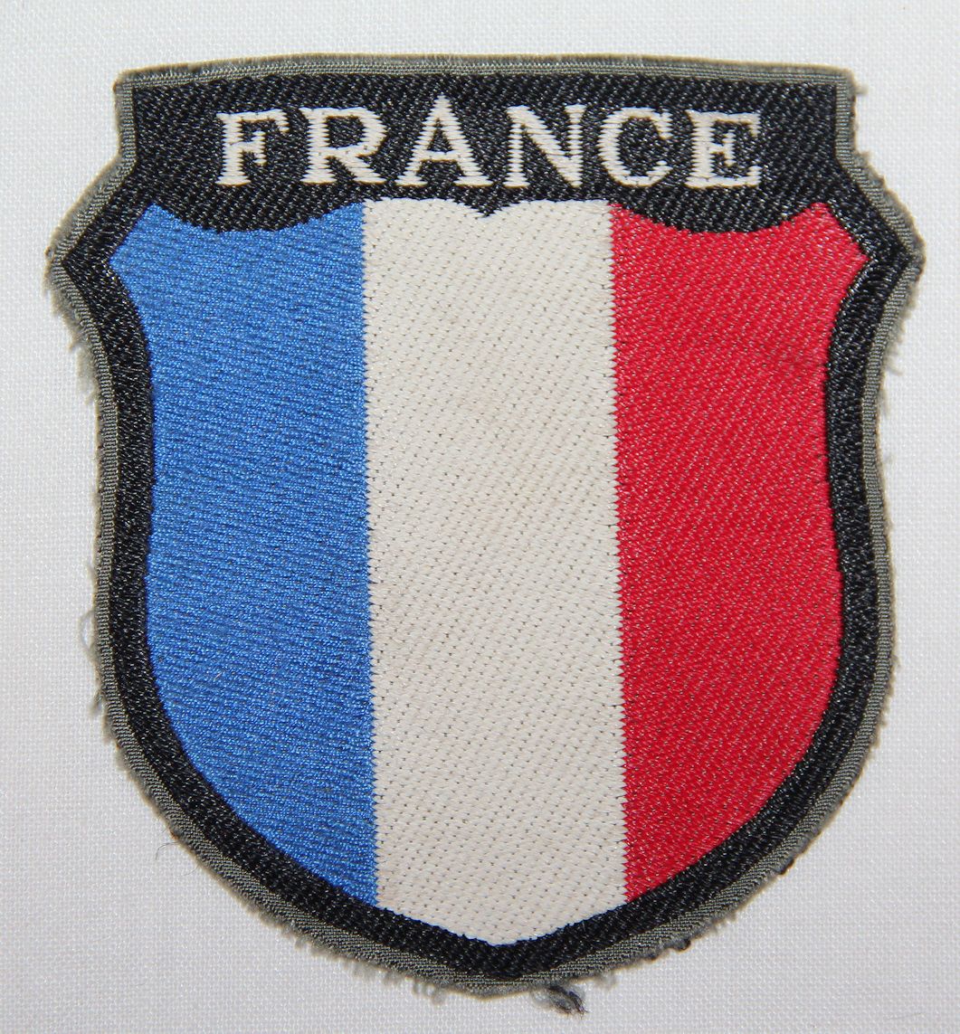 O.153. RARE WWII FRENCH SS VOLUNTEER SLEEVE SHIELD - B & B Militaria