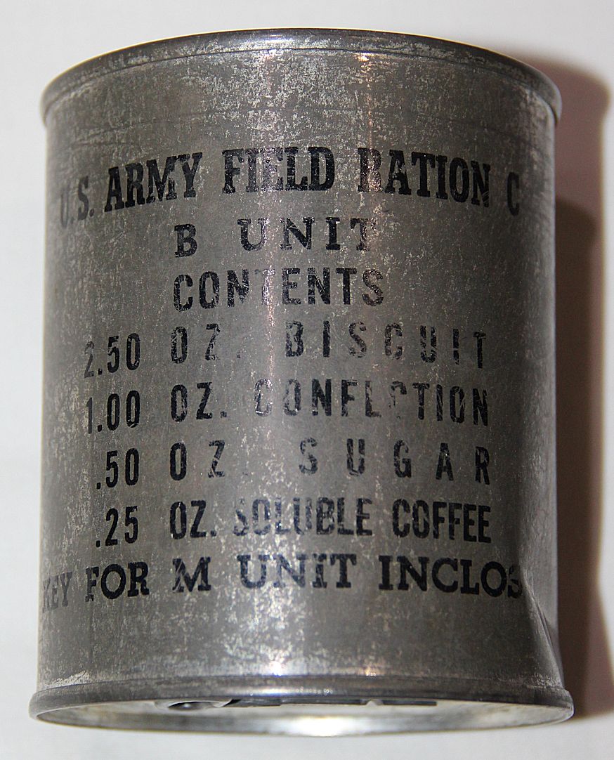 E466. WWII 1942 DATED SEALED C-RATION B UNIT WITH KEY - B & B Militaria