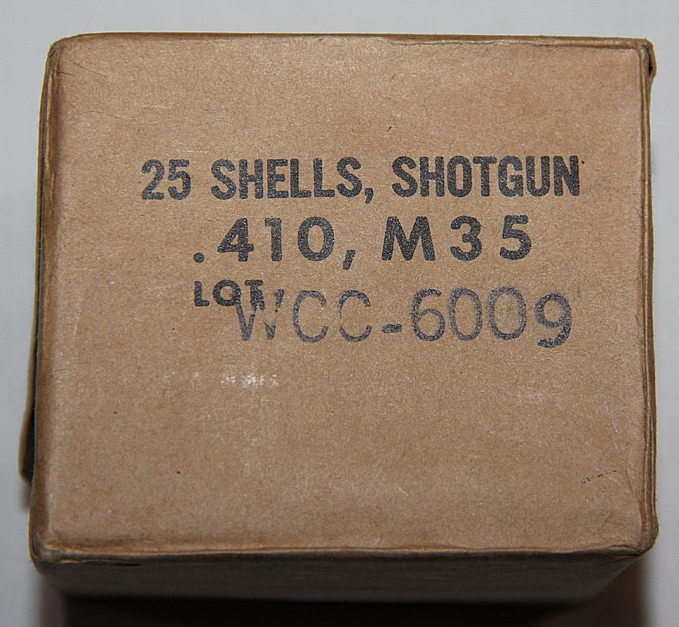 S192. KOREAN WAR M35 410 SHOTGUN SHELLS FOR M6 SURVIVAL SHOTGUN - B & B ...