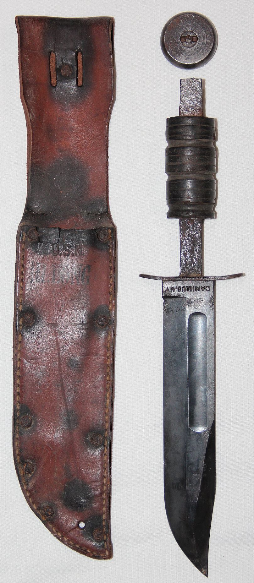 F072. EARLY WWII CAMILLUS USN MARK II FIGHTING KNIFE FOR RESTORATION ...