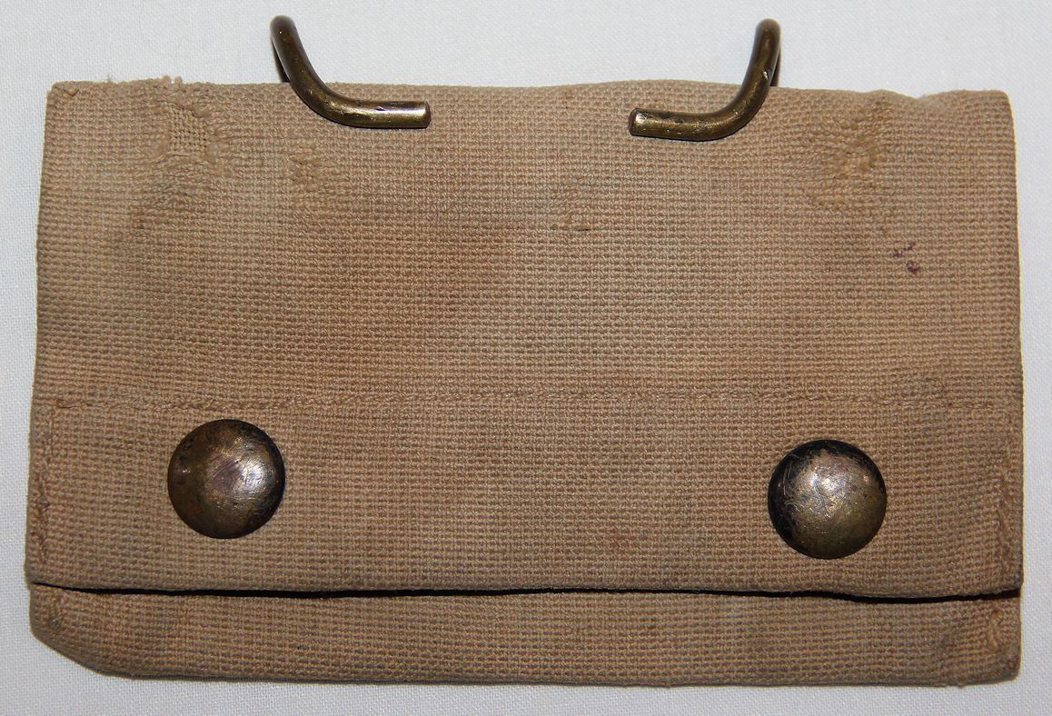 B404. WWI BANDAGE POUCH WITH 139TH INFANTRY MARKINGS - B & B Militaria