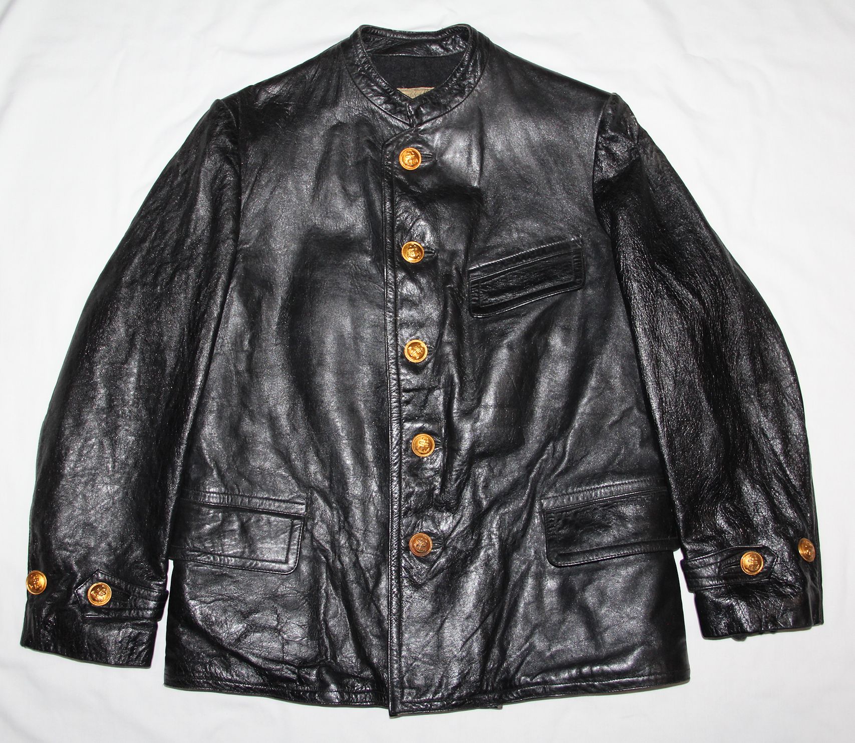 L075. WWII GERMAN KRIEGSMARINE PROTECTIVE LEATHER JACKET - B & B Militaria