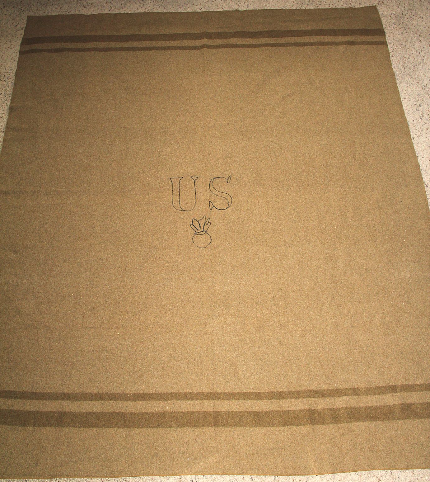B421. RARE PRE WWI 1916 DATED CAVALRY ORDNANCE WOOL HORSE BLANKET - B ...