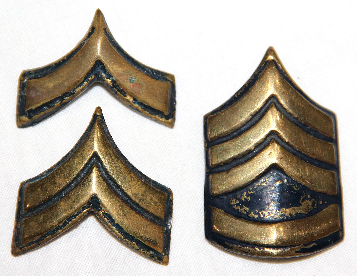 S207. KOREAN WAR THEATER MADE METAL CHEVRONS FOR HELMET LINER OR CAP ...