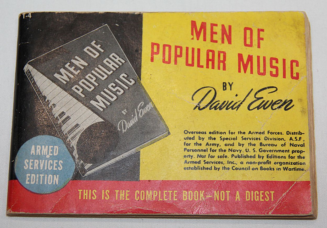 J127. WWII ARMED FORCES EDITION POCKETBOOK “MEN OF POPULAR MUSIC" - B ...
