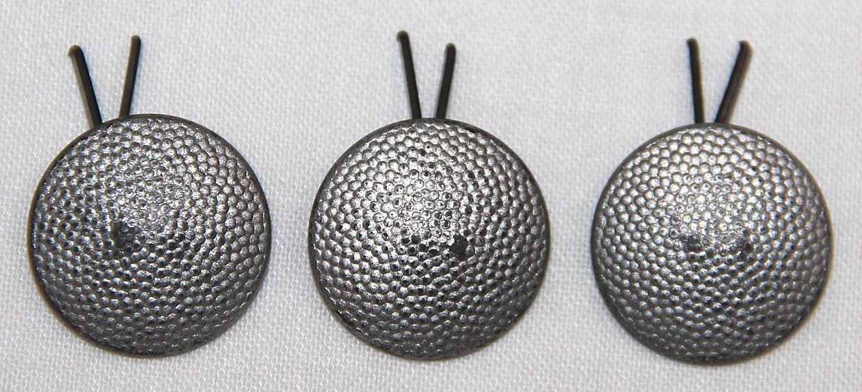 P138. LOT OF 3 WWII GERMAN PRONG MOUNT PEBBLED BUTTONS - B & B Militaria