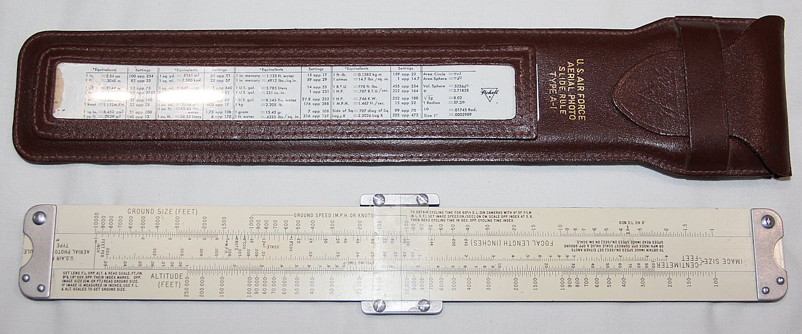 S215. KOREA-VIETNAM USAF TYPE A-1 AERIAL PHOTO SLIDE RULE - B & B Militaria