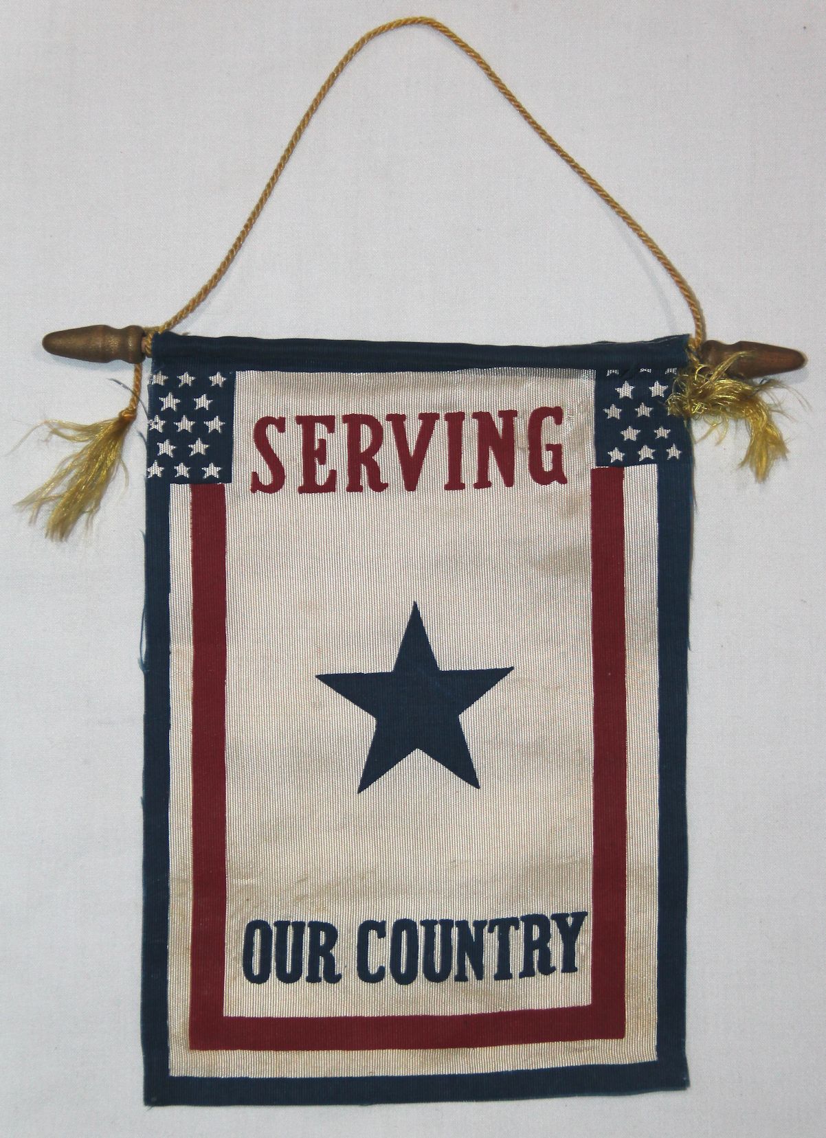 I146. WWII HOME FRONT SON IN SERVICE WINDOW BANNER - B & B Militaria