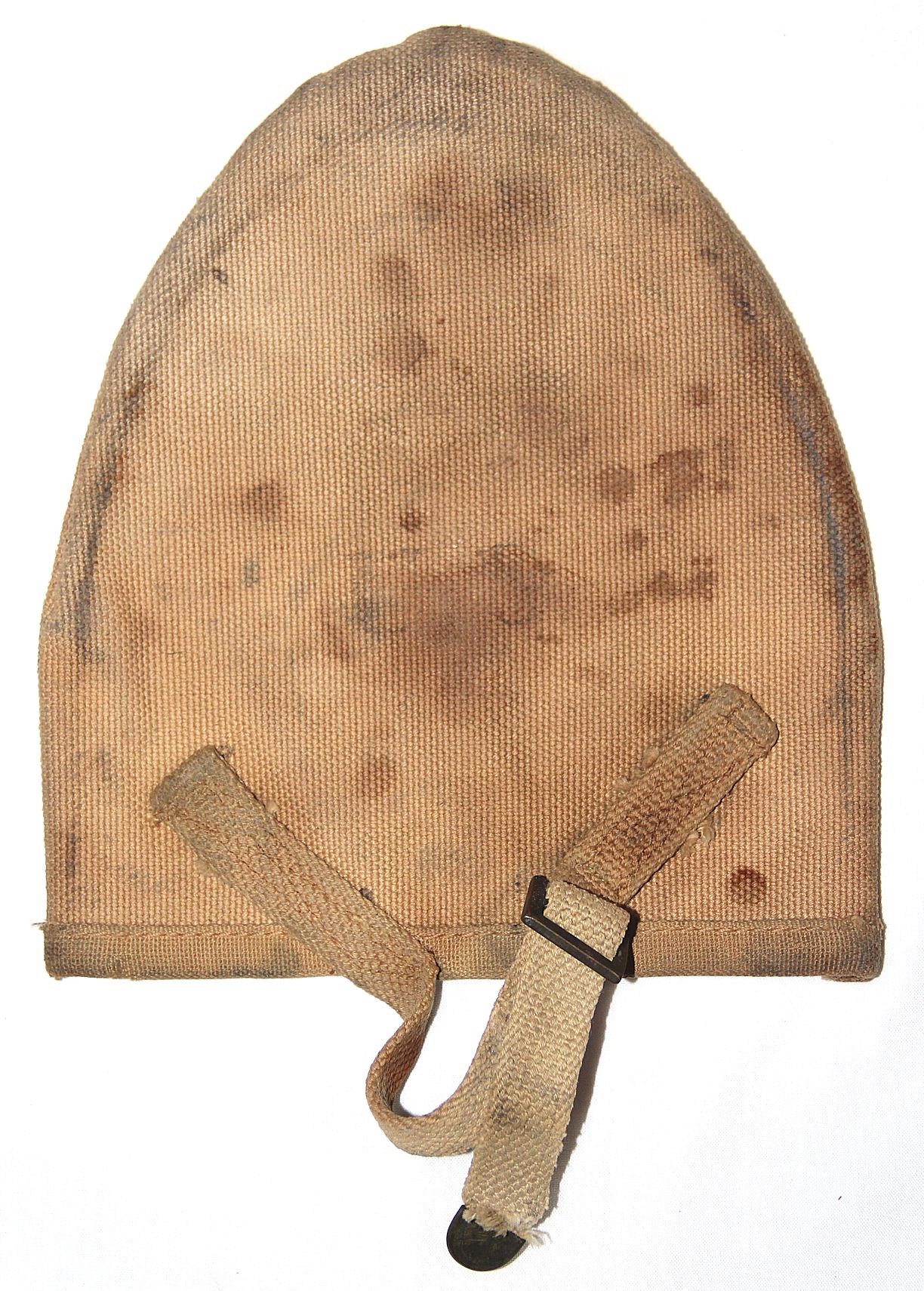 B507. WWI 1918 DATED KHAKI WEB T-HANDLE SHOVEL COVER - B & B Militaria