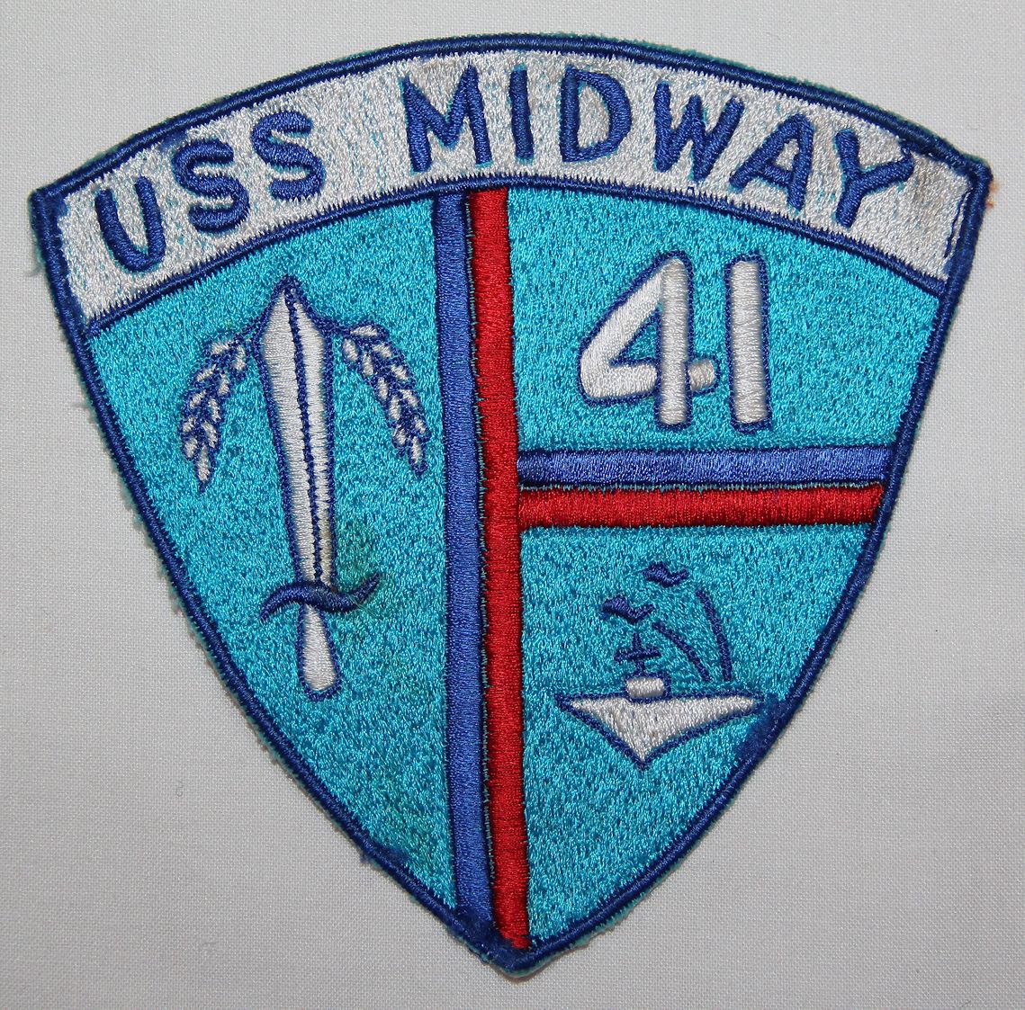 T424. VIETNAM ERA THEATER MADE USS MIDWAY CV-41 CHEST PATCH - B & B ...