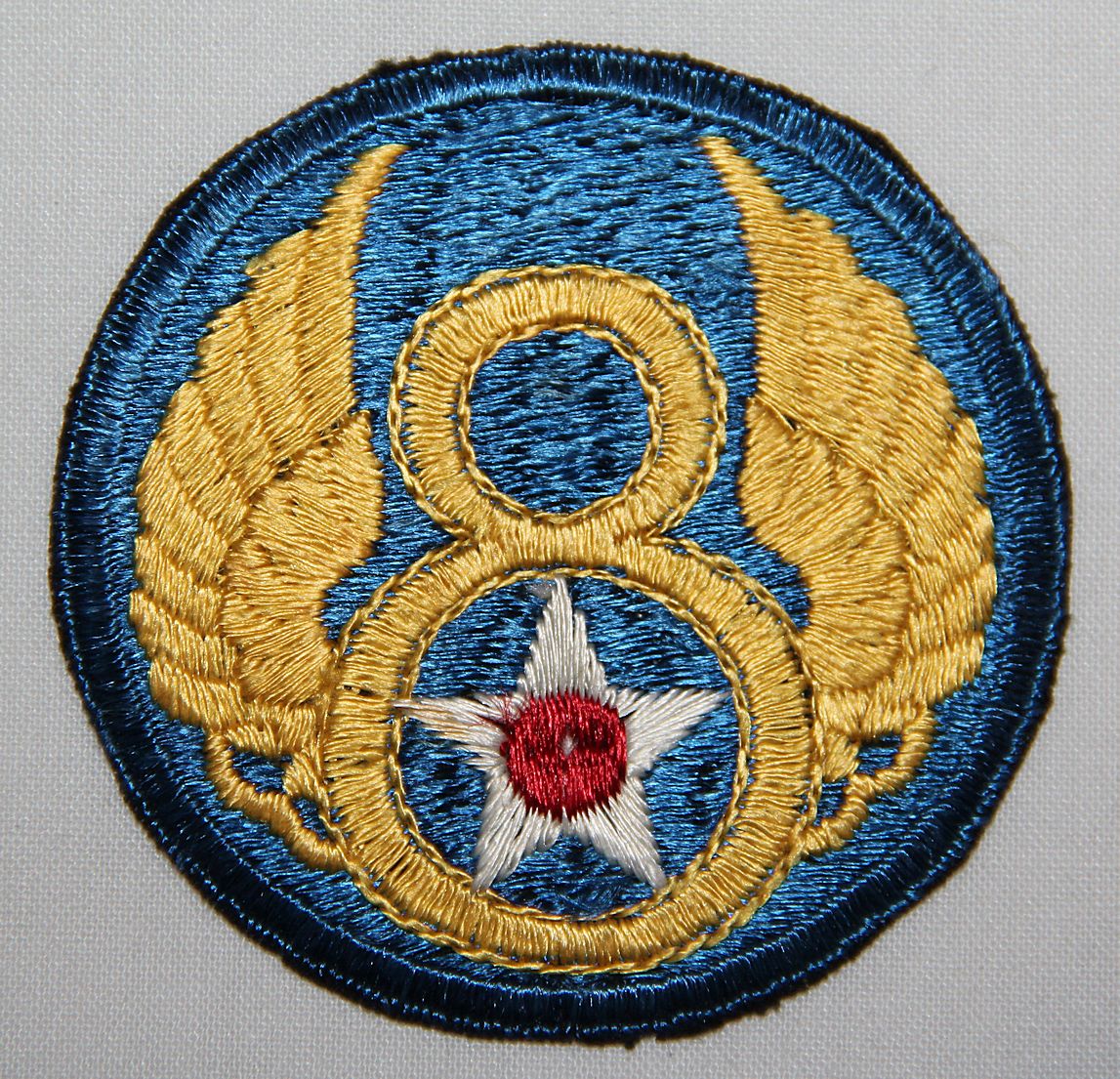 G282. WWII BRITISH MADE EMBROIDERED 8TH AAF PATCH - B & B Militaria