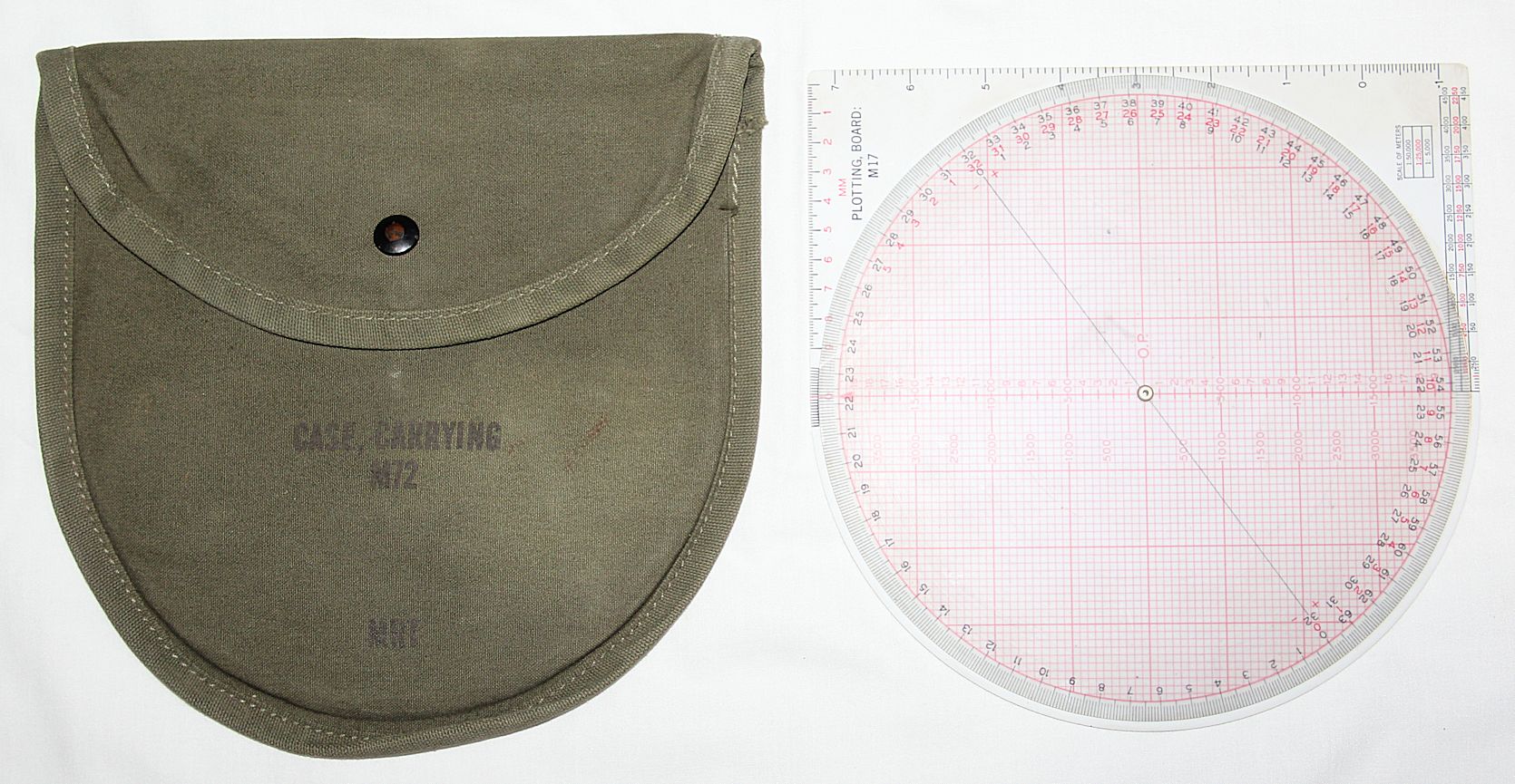 T450. VIETNAM M17 PLOTTING BOARD WITH M72 CARRYING CASE - B & B Militaria