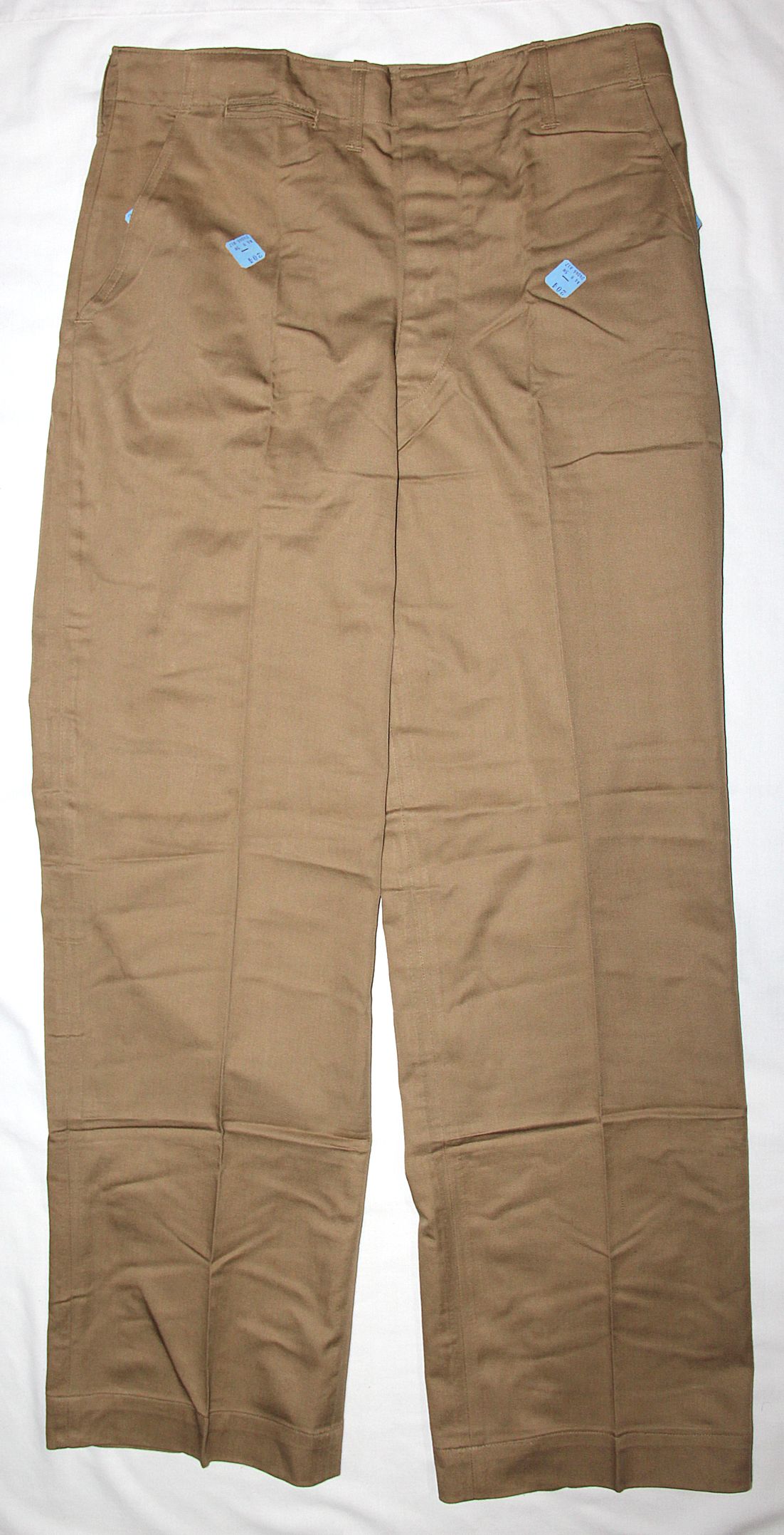 D173. UNISSUED WWII USMC KHAKI CHINO TROUSERS WITH CUTTER TAGS - B & B ...