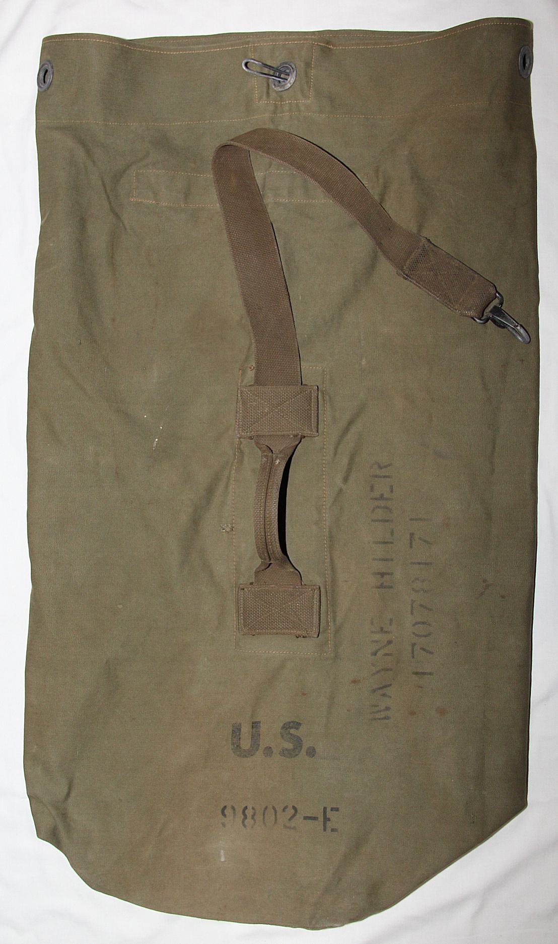 E702. NAMED WWII 1944 DATED DUFFEL BAG - B & B Militaria