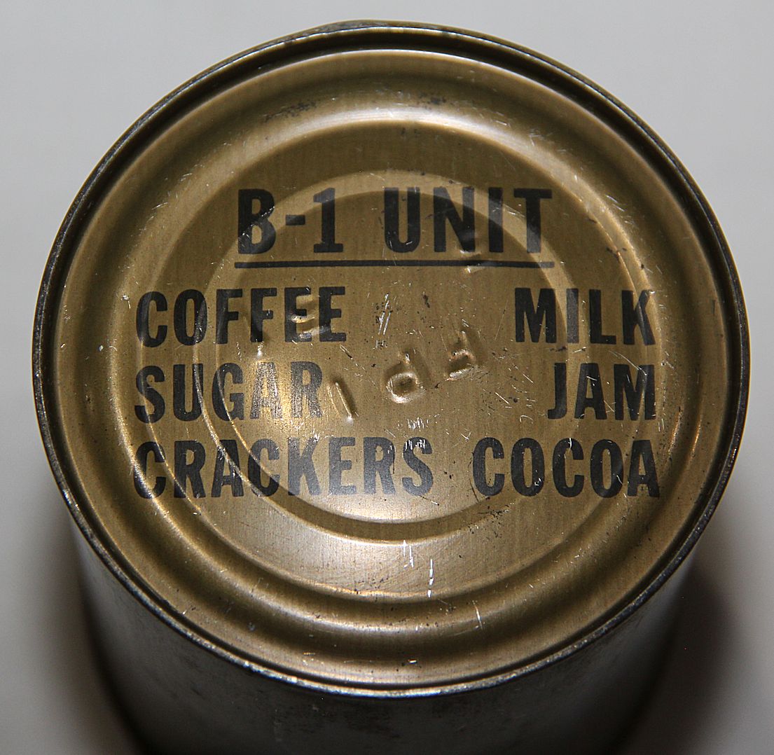 S244. KOREAN WAR UNOPENED C-RATION B-1 UNIT CAN WITH KEY - B & B Militaria