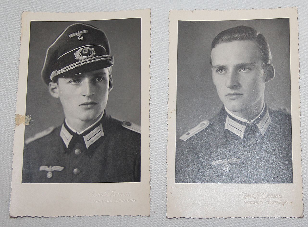 R115. 2 WWII GERMAN REAL PHOTO POSTCARDS OF THE SAME OFFICER - B & B ...