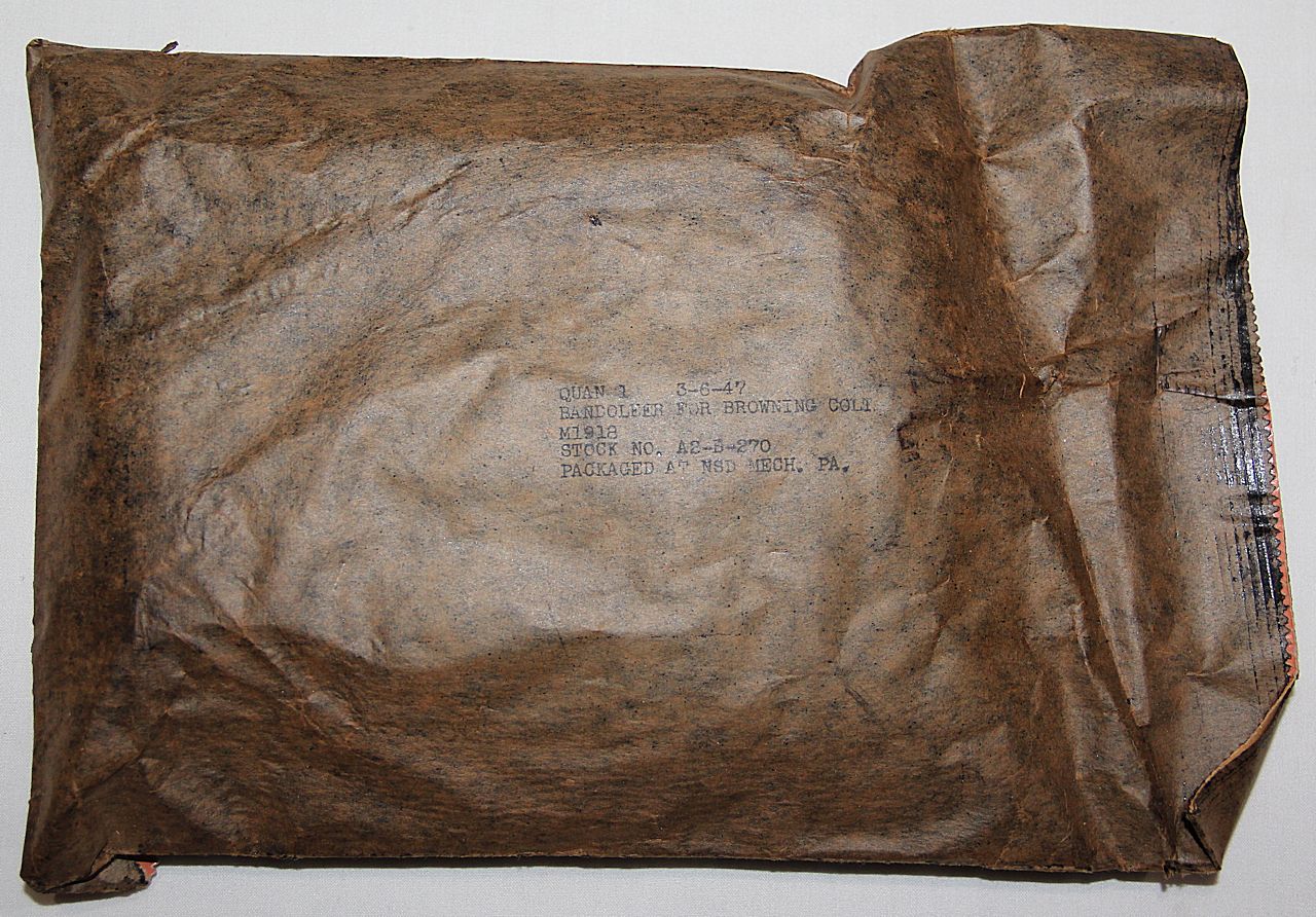 B566. UNISSUED WWI BAR BANDOLEER IN 1947 DATED REPACK - B & B Militaria