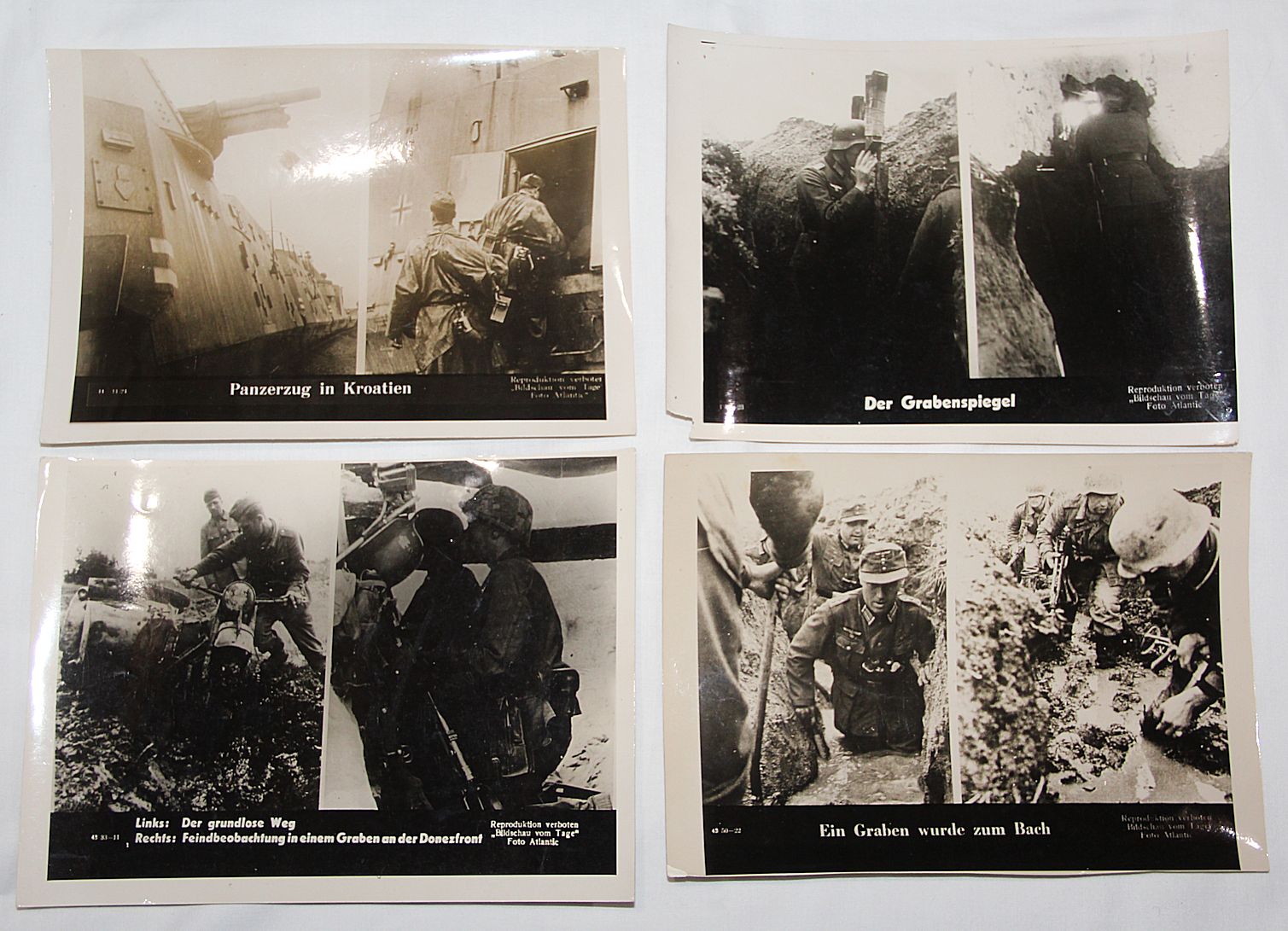 R121. 4 WWII GERMAN PHOTOS USED IN WARTIME PUBLICATIONS - B & B Militaria