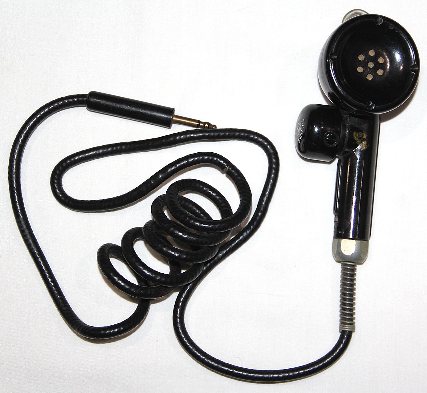 E762. WWII AIRCRAFT OR TANK T-17-B MICROPHONE WITH PLUG - B & B Militaria