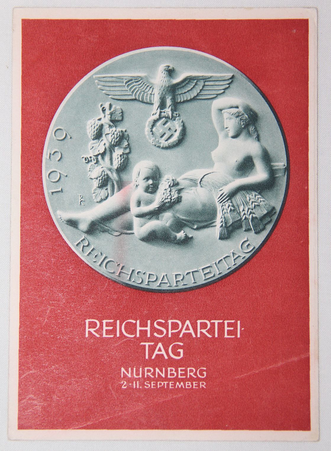 R130. WWII GERMAN 1939 REICHSPARTEI TAG NURNBERG POSTCARD - B & B Militaria