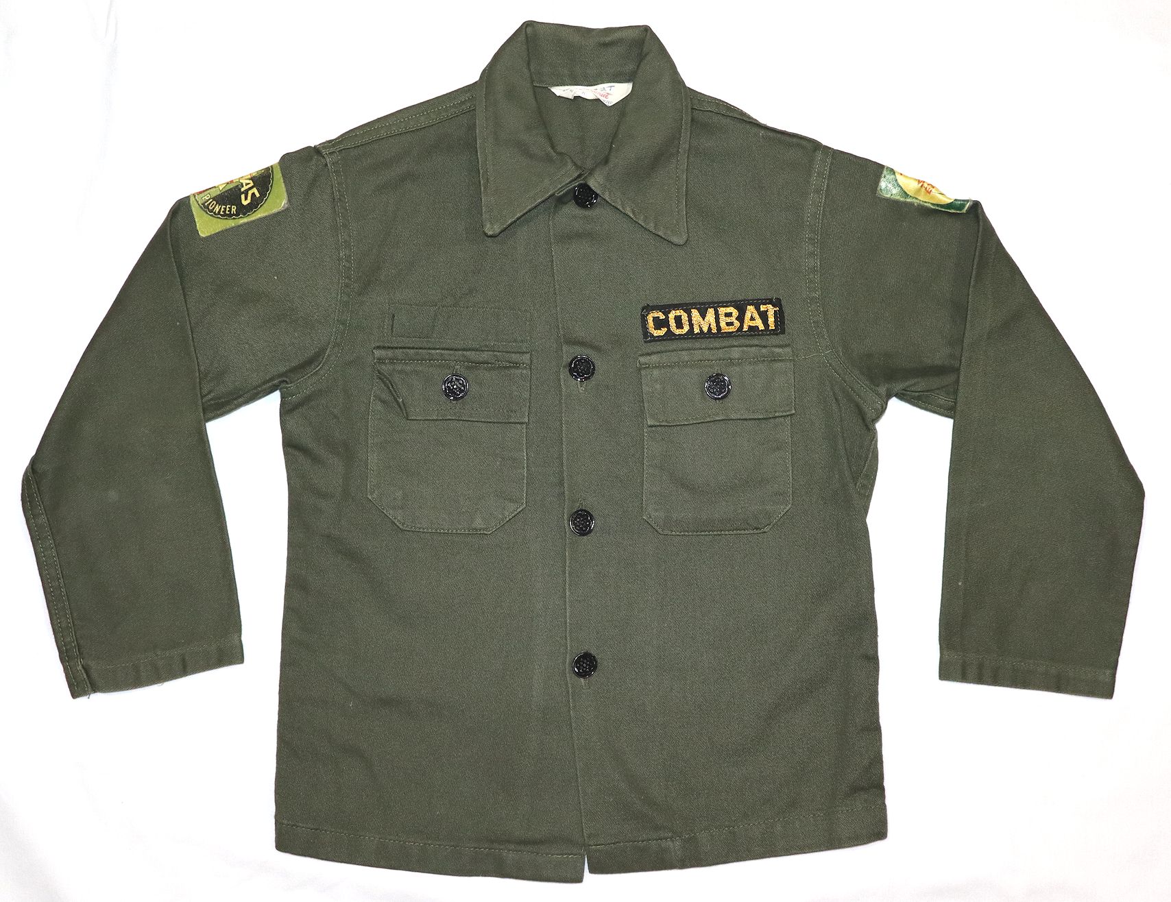 T580. VIETNAM HOMEFRONT CHILDS SATEEN SHIRT WITH 13 STAR BUTTONS - B ...