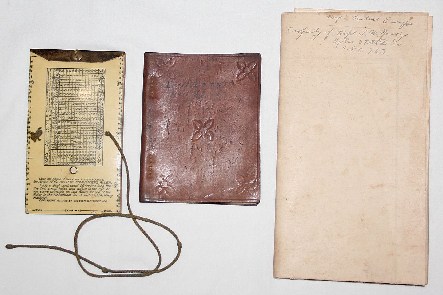 B671. SMALL NAMED WWI FIELD ARTILLERY OFFICERS PAPER GROUPING - B & B ...